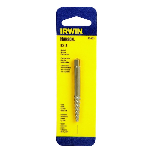 Irwin Irwin Hanson EX-3 Carbon Steel Spiral Screw Extractor 6 in. 1 pc 53403 | Zoro